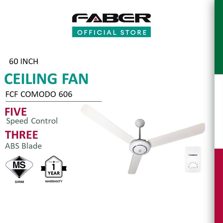 Faber 60inch Ceiling Fan 5 Speed Mode Fcf Comodo 606 80W Kipas Siling Kipas Syiling | Lazada