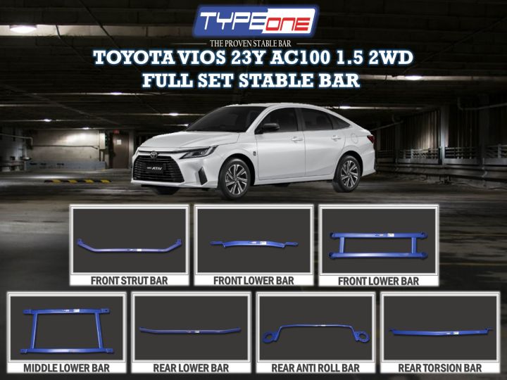 TYPE ONE Toyota vios 2023 2024 2025 front side rear middle anti Struct ...