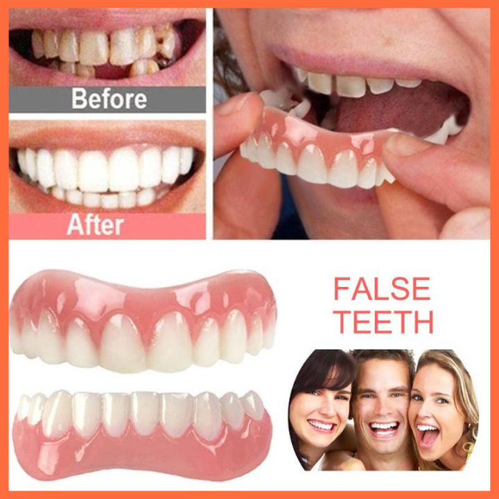 【HEXA SHOP】1 pair of dentures, silicone upper and lower veneers ...