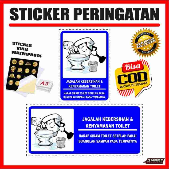 STIKER TULISAN / LOGO RAMBU JAGALAH KEBERSIHAN TOILET | STICKER TULISAN ...