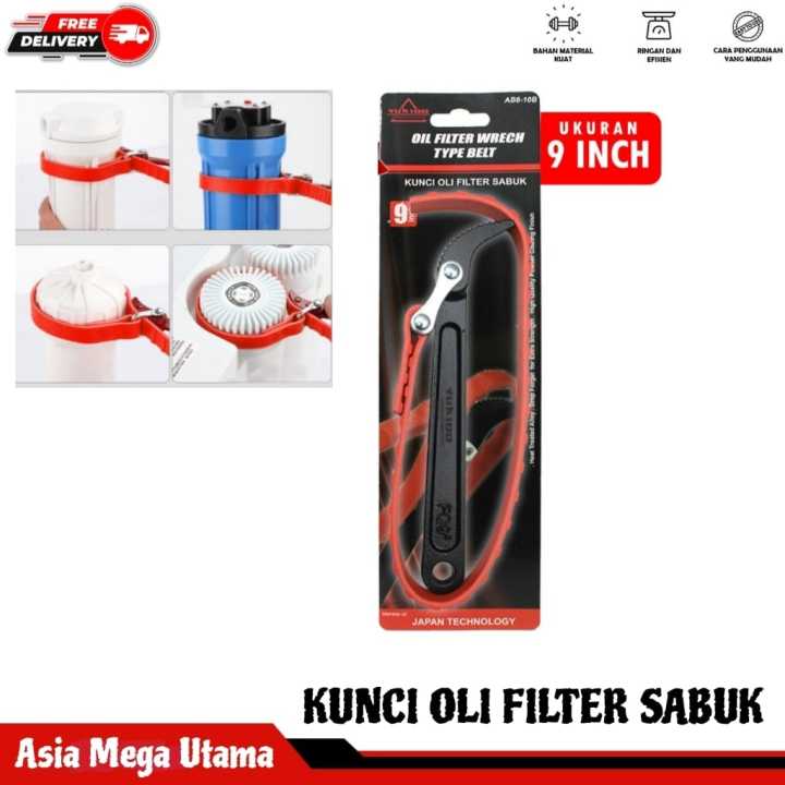 Kunci Filter Oli model Sabuk 9'' 12" Kunci Saringan Wrench Oil Filter ...