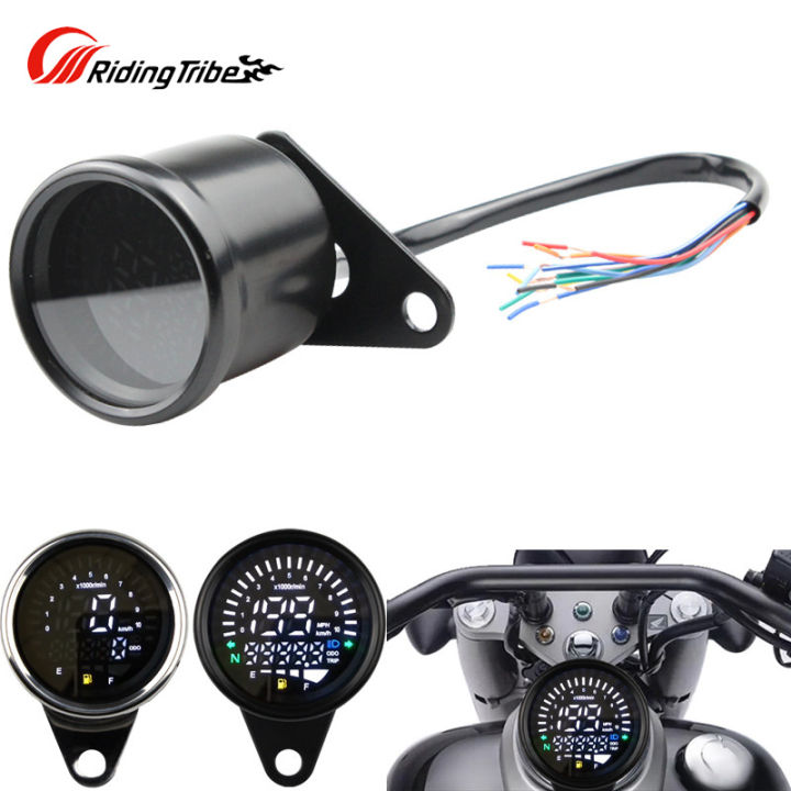 Riding Tribe 12V Universal Motorcycle Speedometer 0~10000RPM 0-199km/h ...