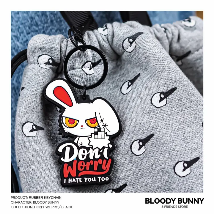 พวงกุญแจ BLOODY BUNNY RUBBER KEYCHAIN (BB-DONT WORRY-BLACK) | Lazada ...