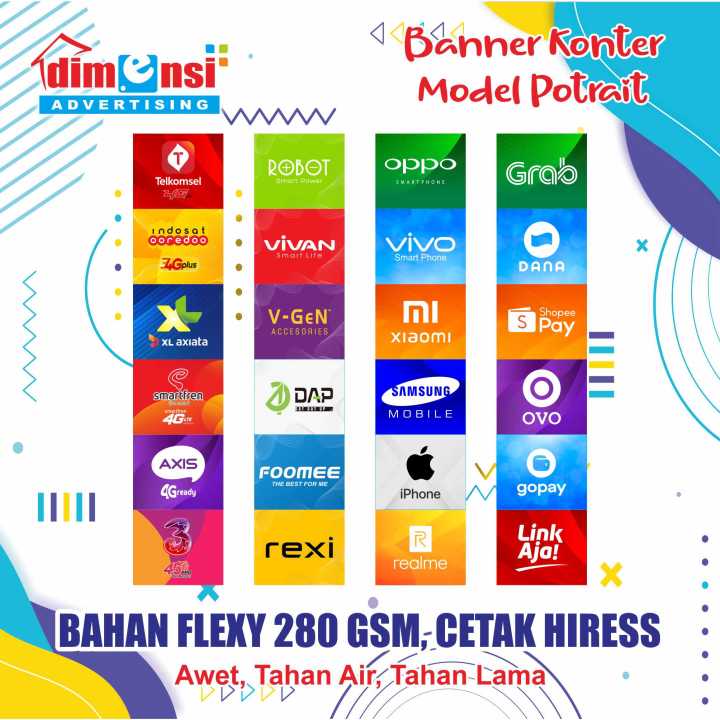 Spanduk Banner Konter Portrait / Renda Portrait / Spanduk Dinding ...