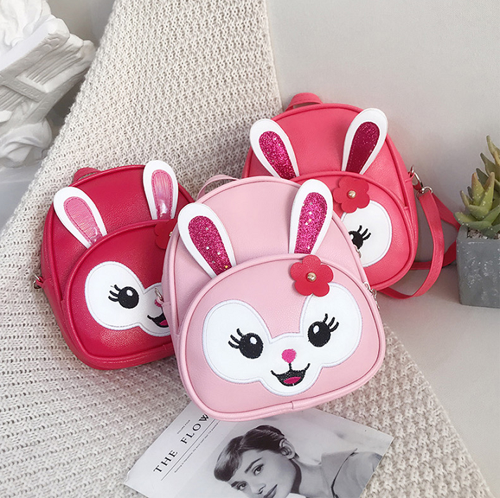 KIDS SCHOOL BAG BACKPACK SLING BAG PU ANIMAL RABBIT BAG JC30443 | Lazada PH