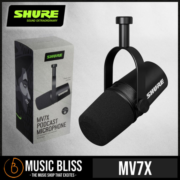 Shure MV7X Dynamic Broadcast Microphone, XLR Version - Black (MV-7X ...