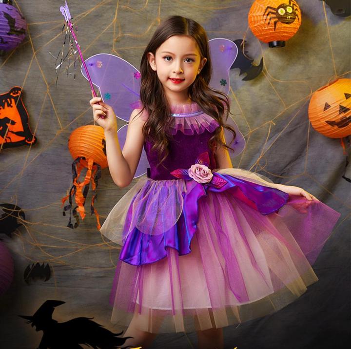 LOlanta 3Pcs Kids Girls Flower Fairy Deluxe Dress Up Costumes Role Play ...