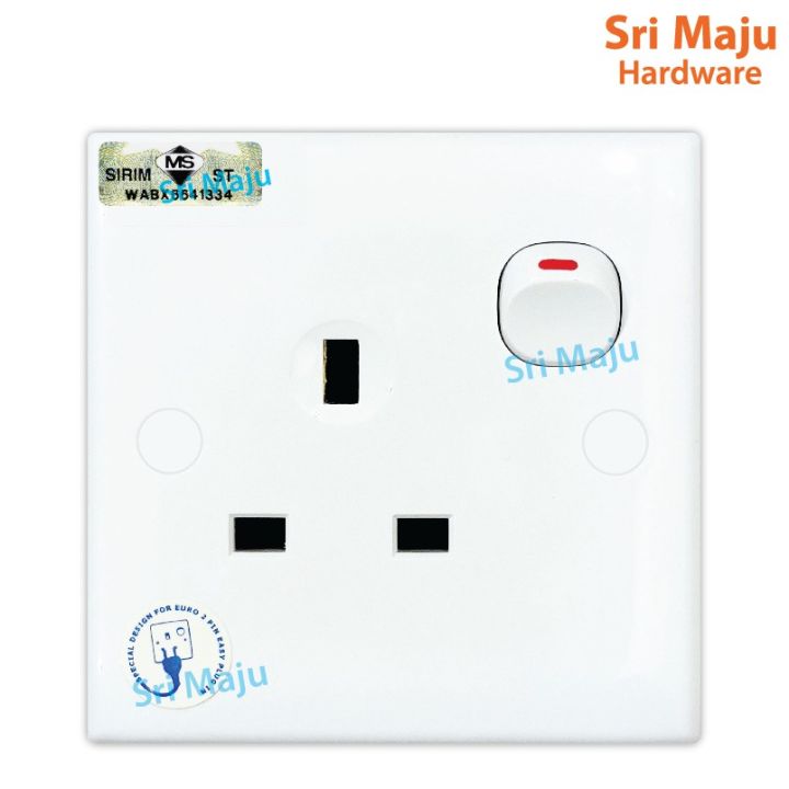 MAJU Single Switch Socket Outlet 13A (SIRIM) Suis Elektrik 1 Gang Elec ...