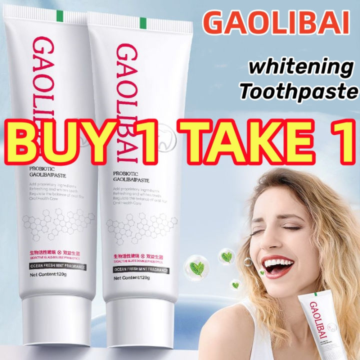 【BUY 1 TAKE 1】GAOLIBAI Seaweed Whitening Toothpaste Remove yellow and ...