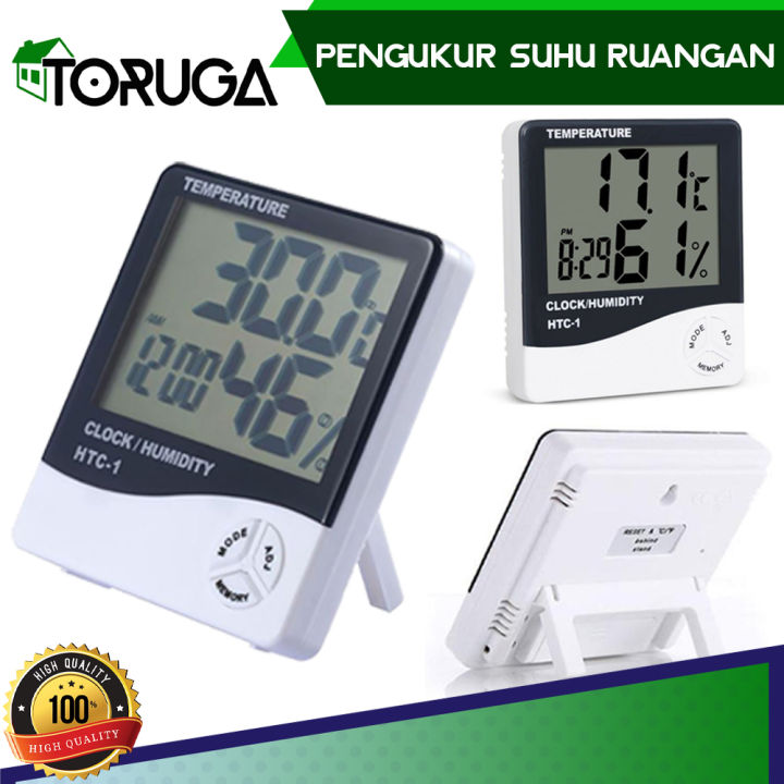 Alat Pengukur Suhu Ruangan Termometer hygrometer Ruang Digital Jam ...
