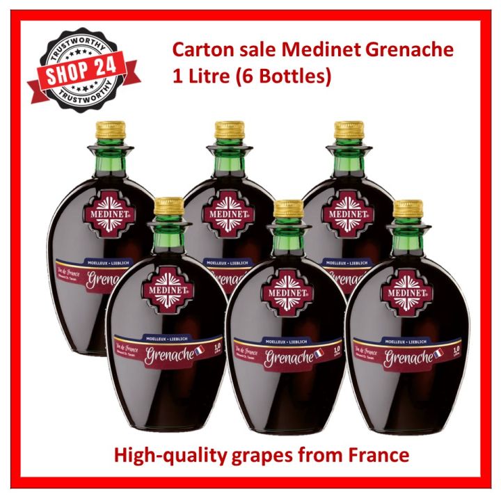 Shop 24 Medinet Grenache 1 Litre Red Wine CARTONS SALE (6 Bottles ...