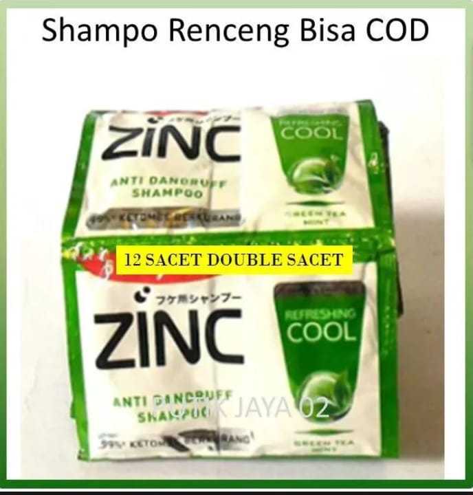 Sampoo ZINC Shampoo Double Sachet Anti Dandruff Refreshing Cool 8 SACET ...