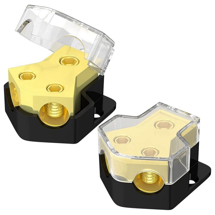 Splitter Car Audio Splitter 2 Way 0/2/4 Gauge in 4/6/8 Gauge Out Ground ...