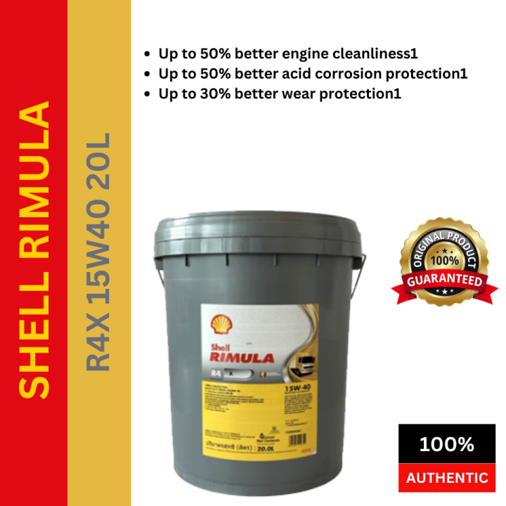 550044361 SHELL RIMULA R4X 15W40 CI-4 (20 liters) - Heavy Duty Diesel ...