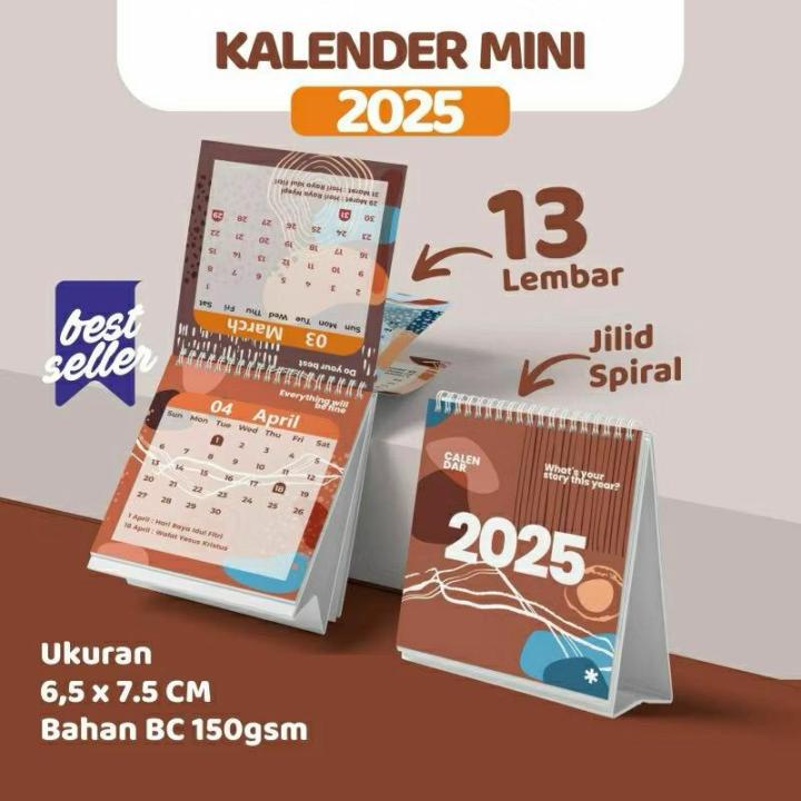 TEBAL KALENDER MINI 2025/ KALENDER MEJA MINI / KALENDER MEJA UK 6,5 x 7 ...