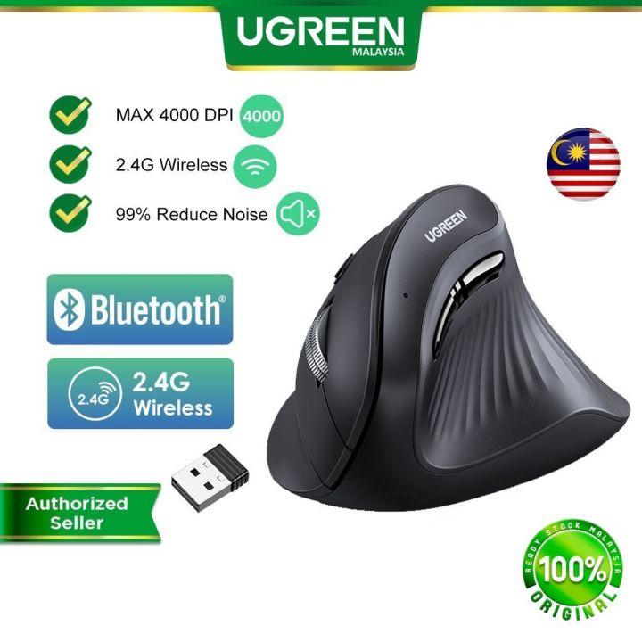 UGREEN Bluetooth Mouse Vertical Ergonomic Design 4000DPI High Precision ...