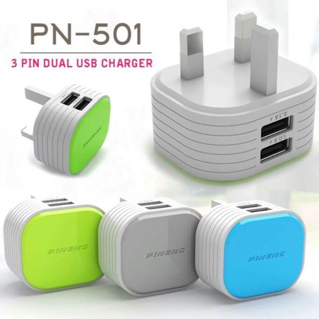 Pineng PN501 (100% Original) 2.1A Dual USB Power Adapter PN 501 Pineng ...