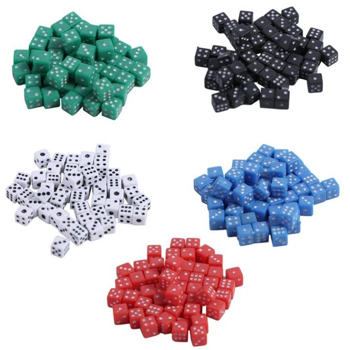 Acrylic Mini Bulk Pack 6 Sided 5mm Cubes 5 Colors Drop Dice Bar Games ...