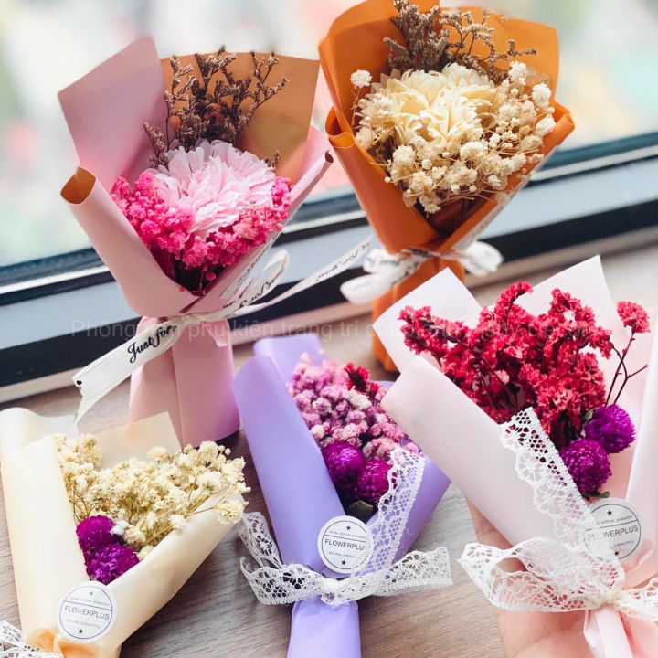 Bó Hoa Khô Mini Trang Trí Hộp Quà Decor Bàn Phụ Kiện Chụp Ảnh Sản Phẩm ...