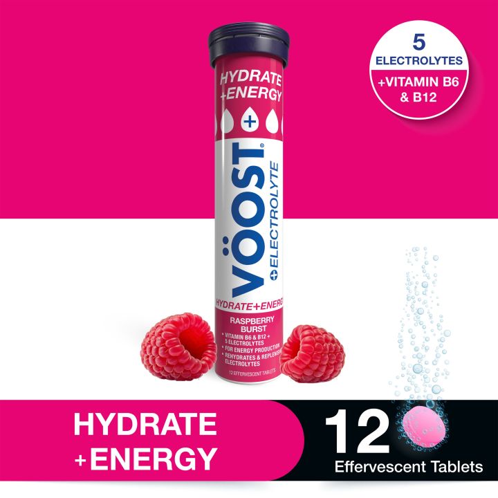VOOST Hydrate + Energy Raspberry Burst Vitamins 12 Effervescent Tablets ...