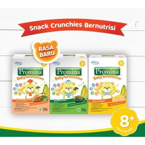PROMINA SNACK BABY CRUNCHIES KEJU CHEDDAR / RUMPUT LAUT / KRIM AYAM ...