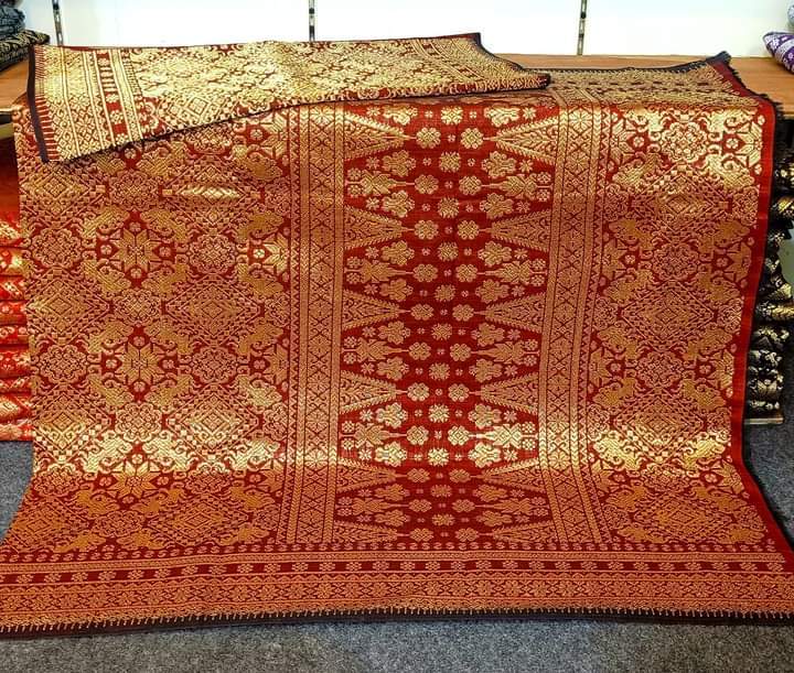 Kain Songket palembang mewah kristal gold kilat cantik | Lazada Indonesia