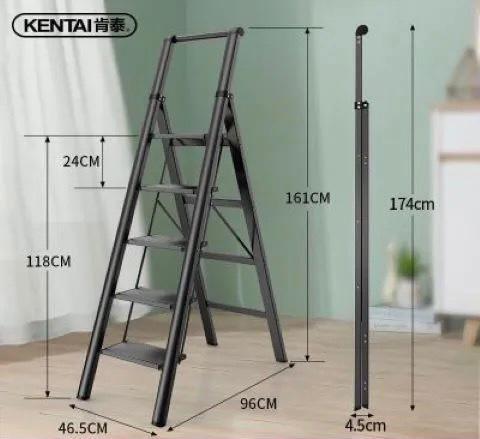 4/5 steps slim ladder with handle Slim and Light weight 5 Wide Steps ...