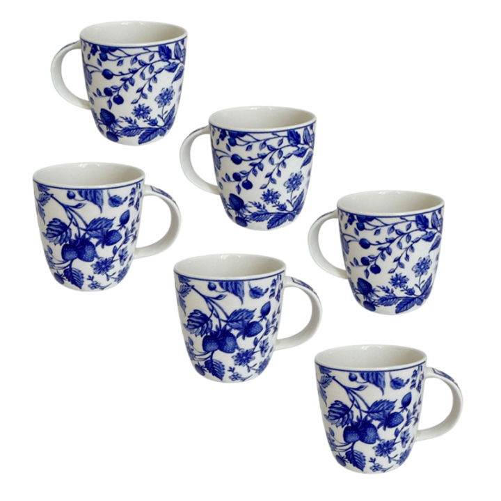 Claytan Mug - 05B9B - Summer Fruits Blue (Set of 6) | Lazada Singapore