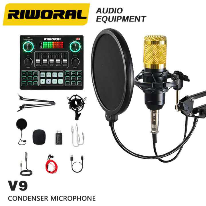 Condenser Microphone Sound Card Complete Set Can Be Used Directly for ...