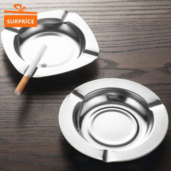 Asbak Rokok Stainless / Asbak Rokok Bulat dan Persegi | Lazada Indonesia