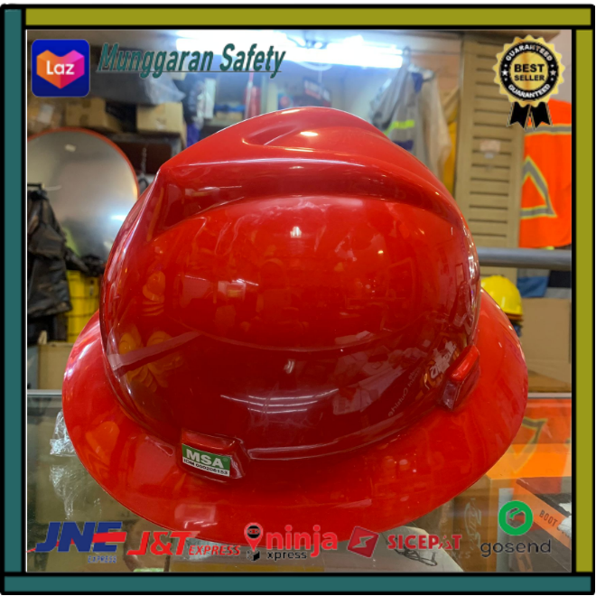 Helm Safety Proyek MSA/ Helm MSA Fullbrim Merah Lokal Fastrack | Lazada ...