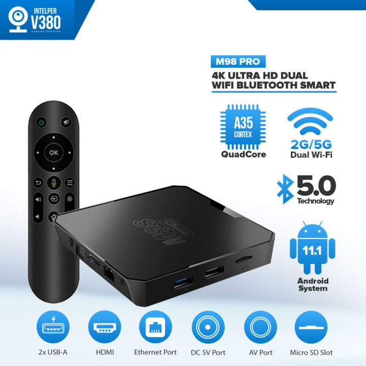 Intelper MXQ Pro M98 PRO Smart TV Box Support 2.4G / 5G Dual WiFi Bluetooth 5.0 Android 11.1 ...