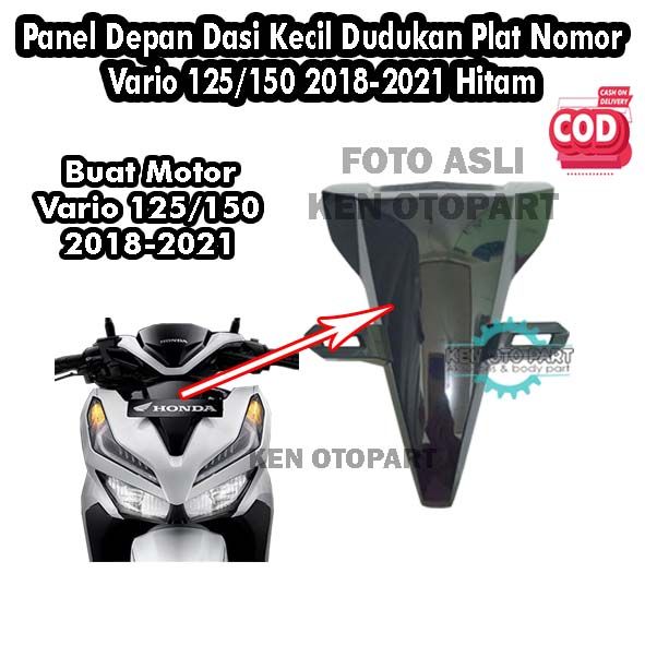 Panel Depan Dasi Kecil Dudukan Plat Nomor Vario 125/150 2018-2021 Hitam ...