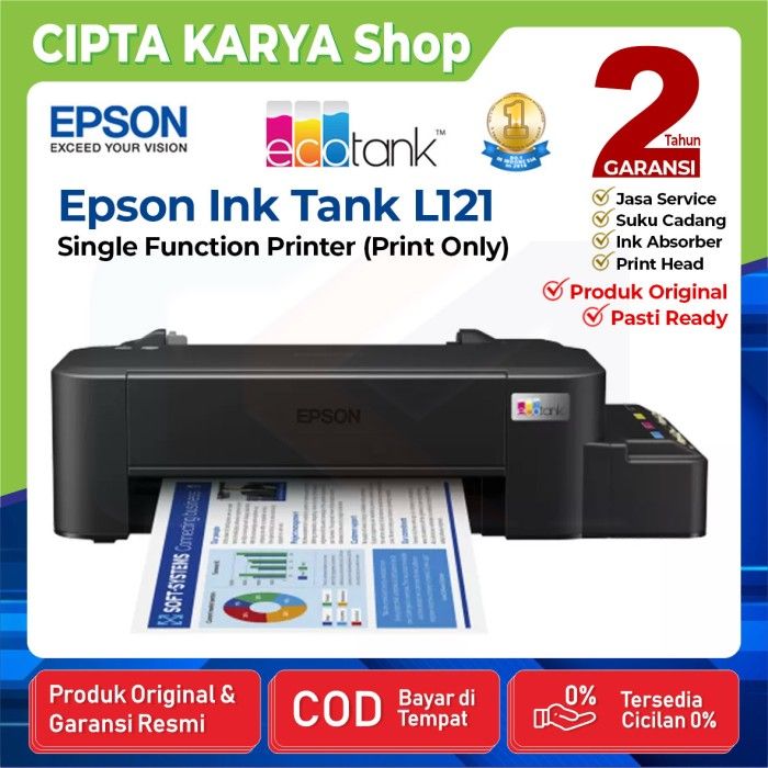 EPSON L121 Ink Tank Single Function Printer (Print Only) Garansi Resmi | Lazada Indonesia