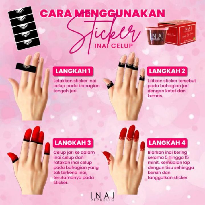 Sticker Inai Jari Finger Cap Celup Pengantin DIY Henna Inai Republic ...