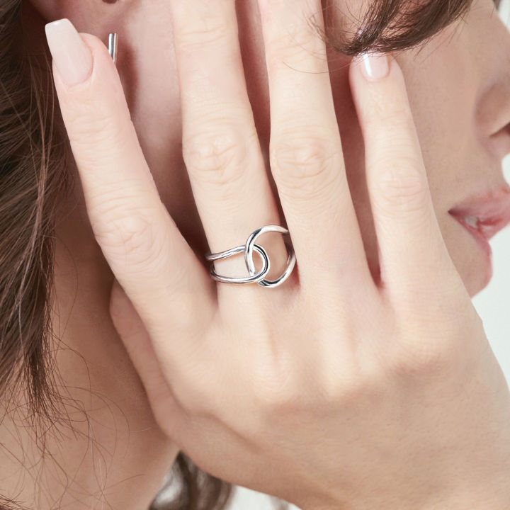 Andro – Bonding Ring Premium Metal ชุบ White Gold (แหวนดีไซน์ไขว้ ...
