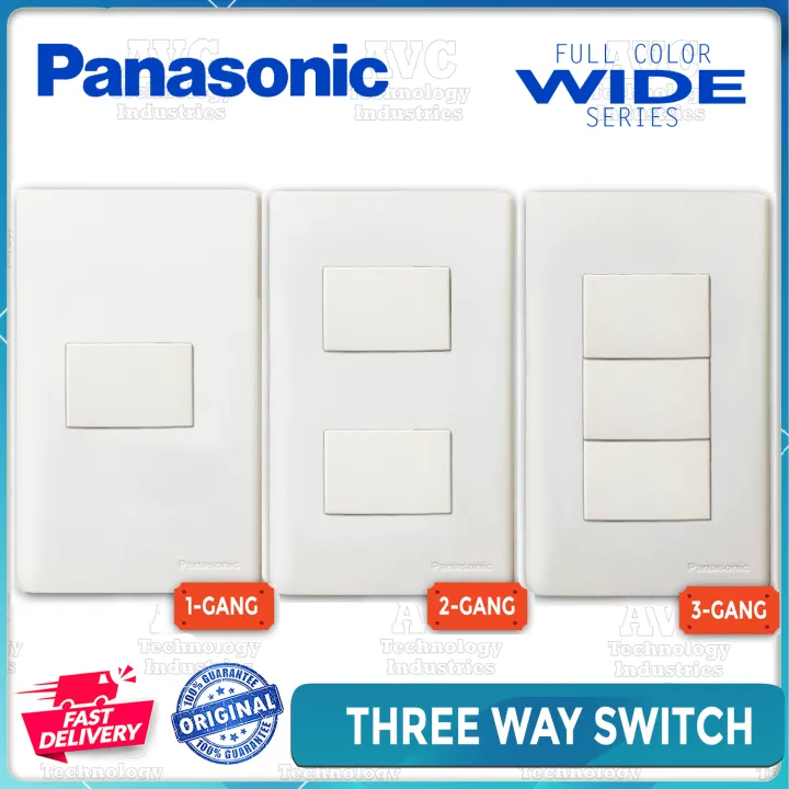 PANASONIC WIDE Series Three Way Switch White WEG5002K-5 1 Gang 2 Gang 3 ...