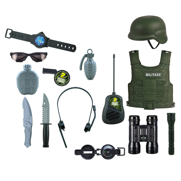 Gazechimp 14x Kid Boys Outdoor Army Costumes Helmets Model Hero Role ...