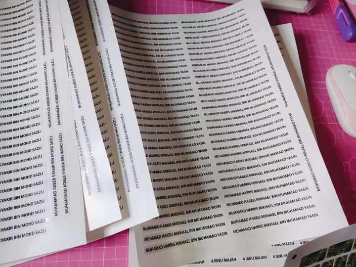 Sticker Nama Plain untuk Buku, Botol, dan lain-lain | Lazada