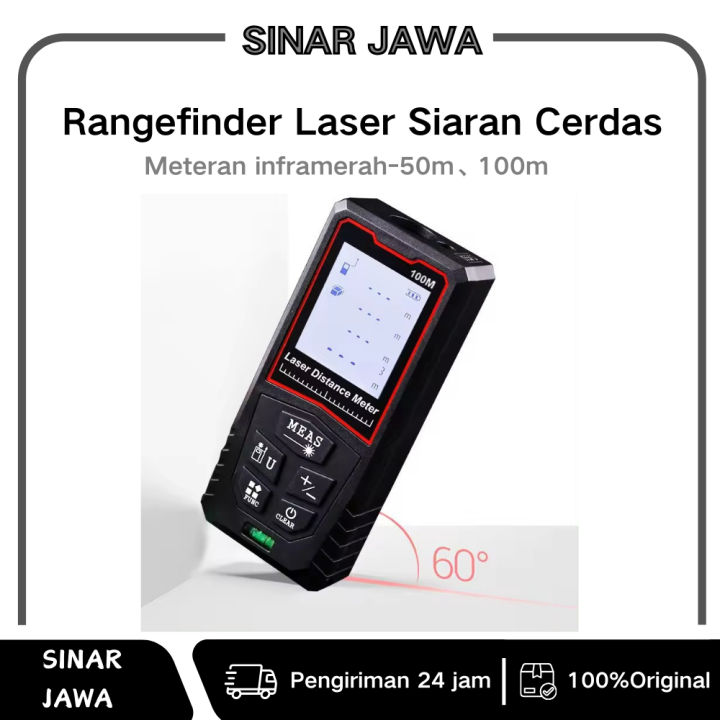 Meteran Laser Digital 50M/100M Laser Pengukur Jarak 100 meter ...