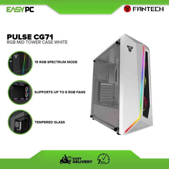 EasyPC | Fantech Pulse CG71 RGB Mid Tower Case White Desktop Casings ...