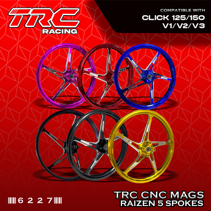 TRC CLICK 125/150 V1/V2/V3 CNC Mags Raizen 5 Spokes 1.4 x 1.4 x 17 ...