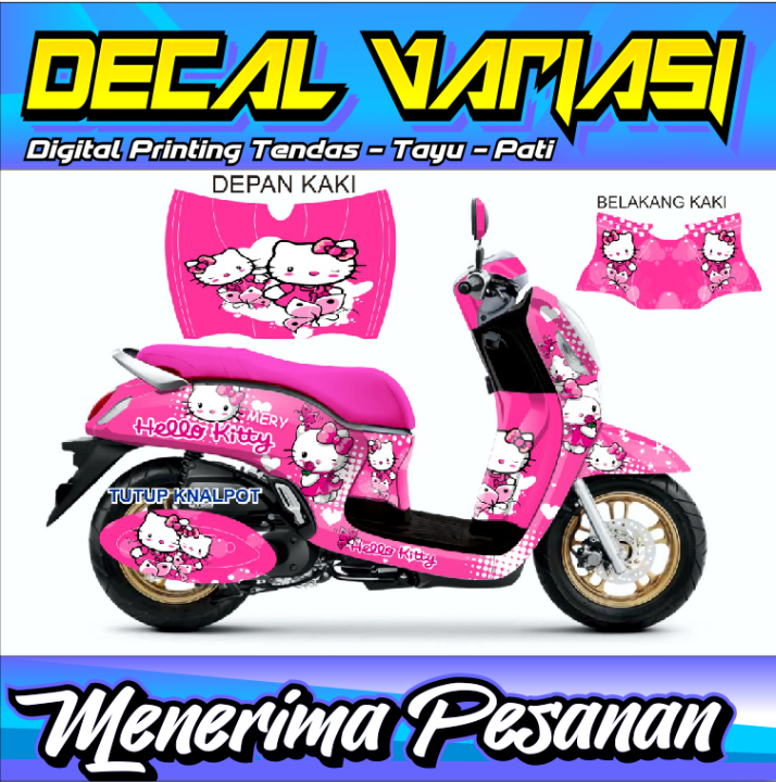 [ORIGINAL STIKER DECAL FULL BODY MOTOR SCOOPY STIKER DECAL MOTIF HELLO ...