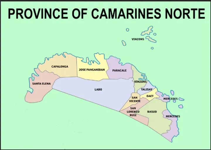 1104 Camarines Norte Province Map Waterproof A4 Laminated Chart | Lazada PH