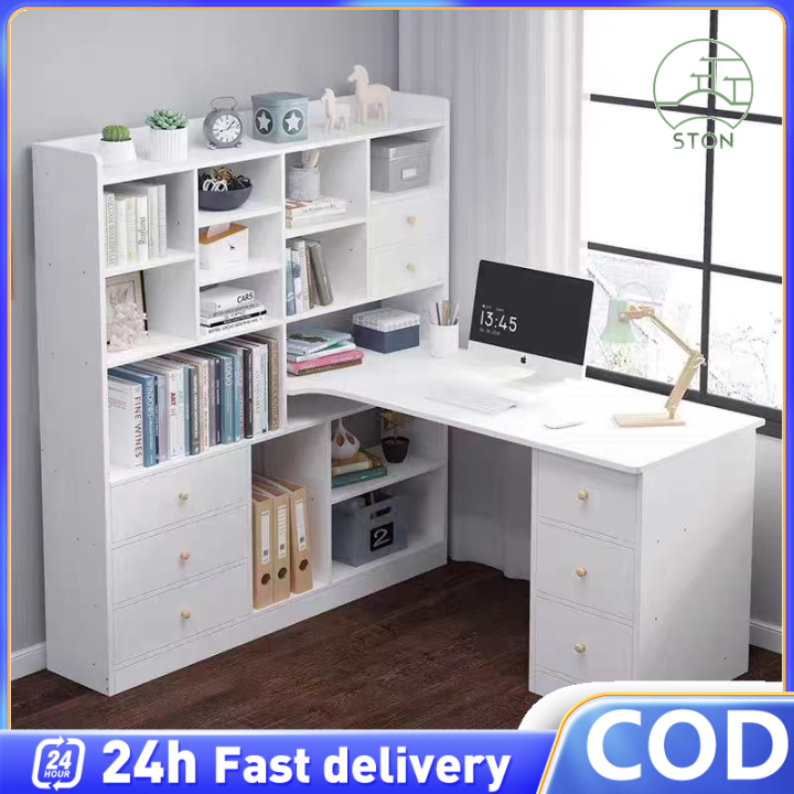 Modern Computer Table with Bookshelf Meja Komputer Office Home Study ... Modern Computer Table with Bookshelf Meja Komputer Office Home Study ...