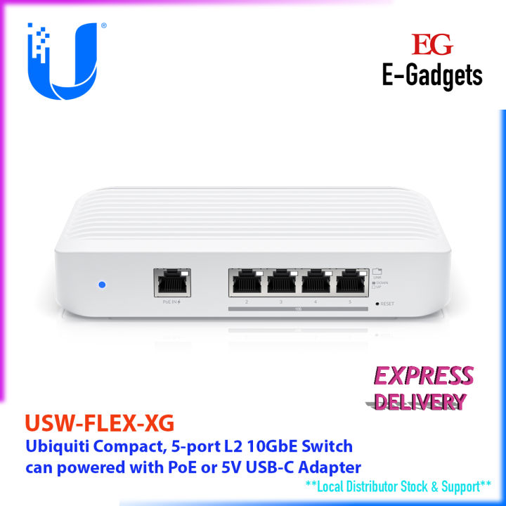 USW-Flex-XG Ubiquiti Layer 2 UniFi switch with 4x10GbE RJ45 ports and ...