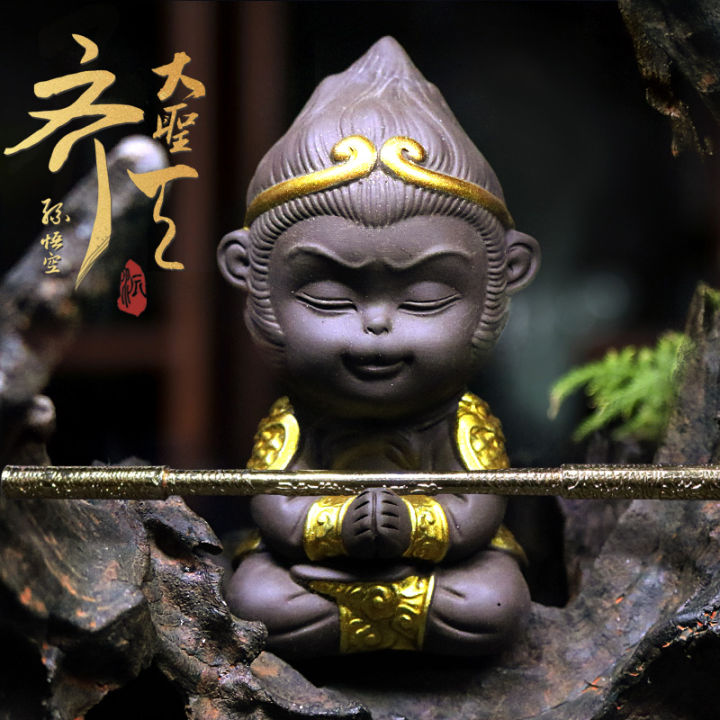 Ceramic Monkey King Sun Wukong Figure Aquarium Decoration Chinese ...