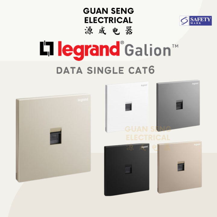 Legrand Galion RJ45 Cat6 Data Socket White Dark Silver Champagne Rose ...