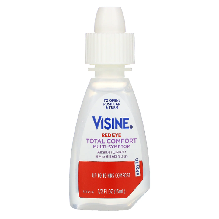 Visine Total Comfort Eye Drops - Multi-Symptom Relief for Red Eyes, 15 ...