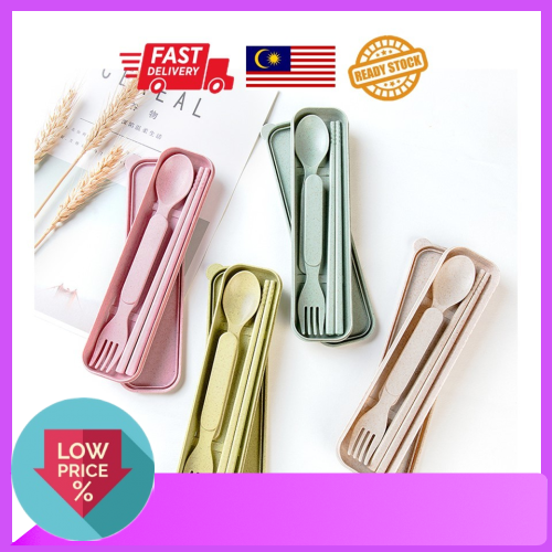 Portable Plastic Cutlery Set with Case Box - Eco-Friendly Kitchen ...